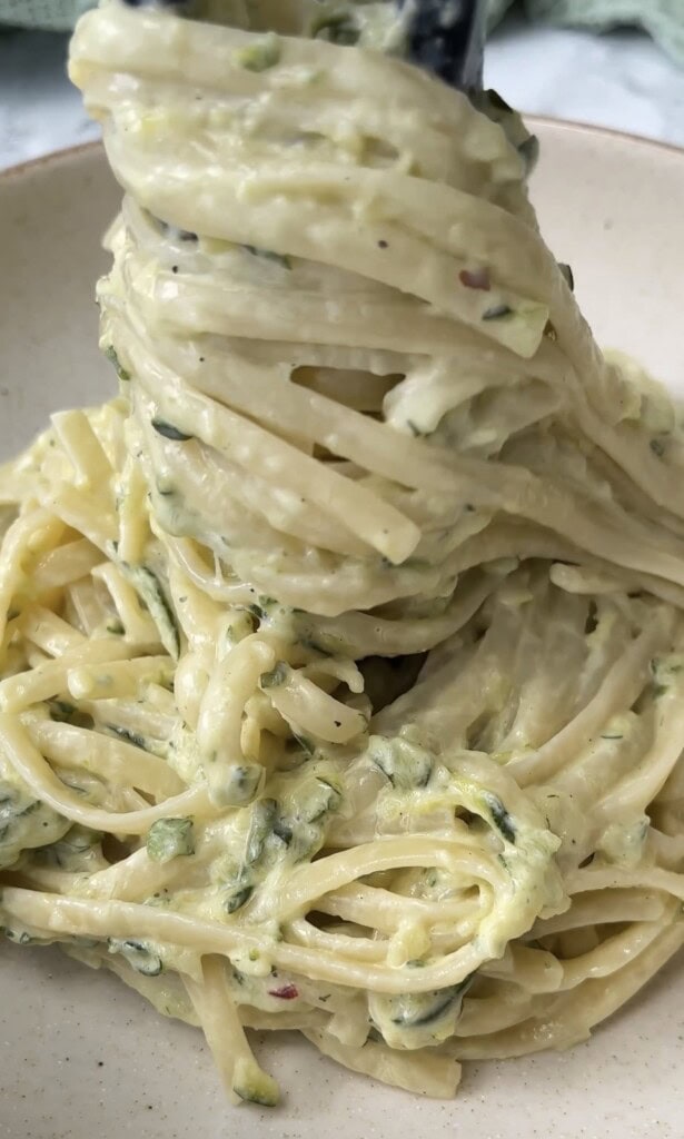 Quick Creamy Courgette Pasta - Desert Island Dishes