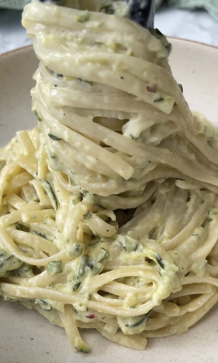 Quick Creamy Courgette Pasta - Desert Island Dishes