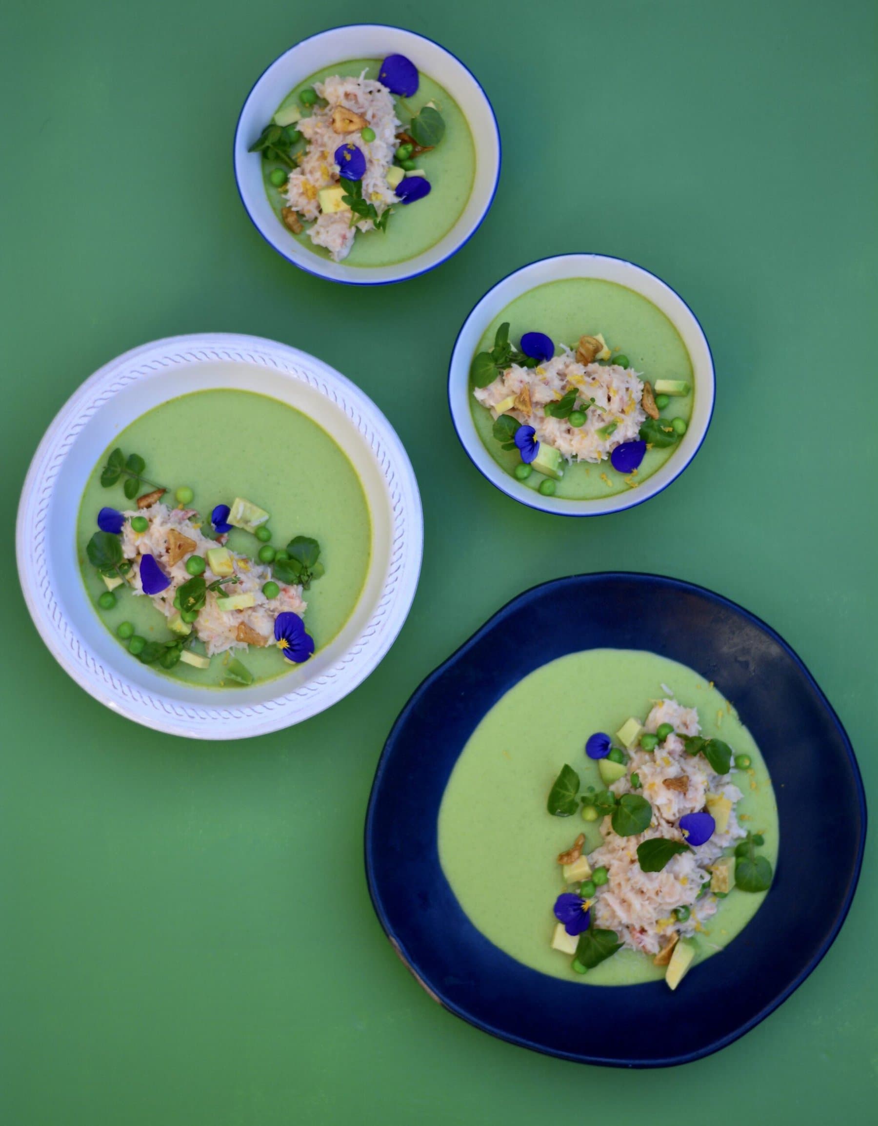 Pea Pannacotta With Crab And Avocado Inspired By Ben Branson - Desert ...