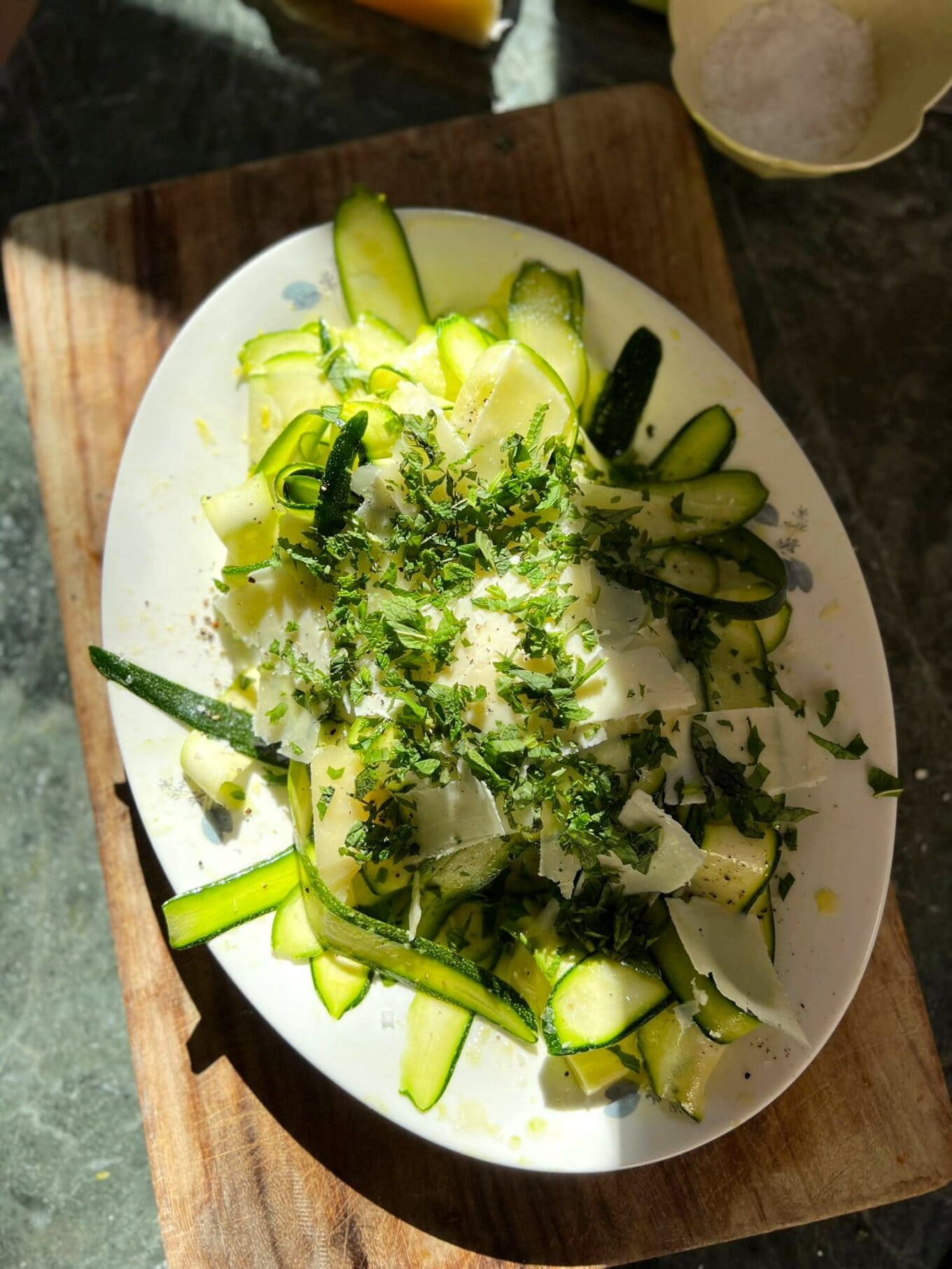 Ribboned Courgette Salad - Desert Island Dishes