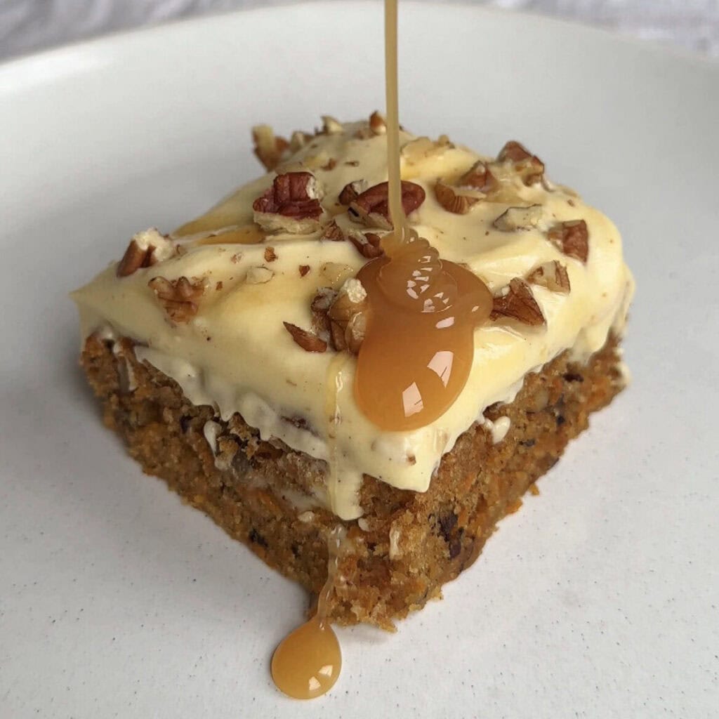 Carrot Cake Tray Bake with Cream Cheese Frosting - Desert Island Dishes