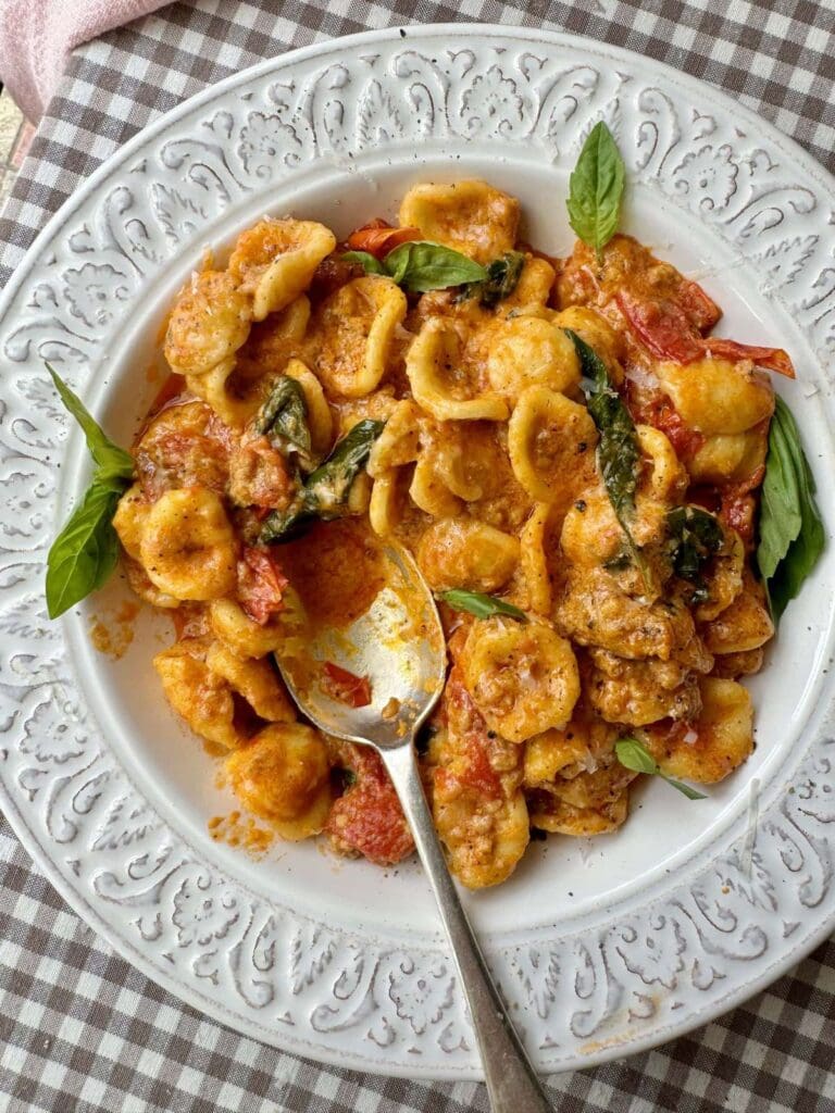 Sausage Nduja Pasta (Pasta con Nduja) - Desert Island Dishes