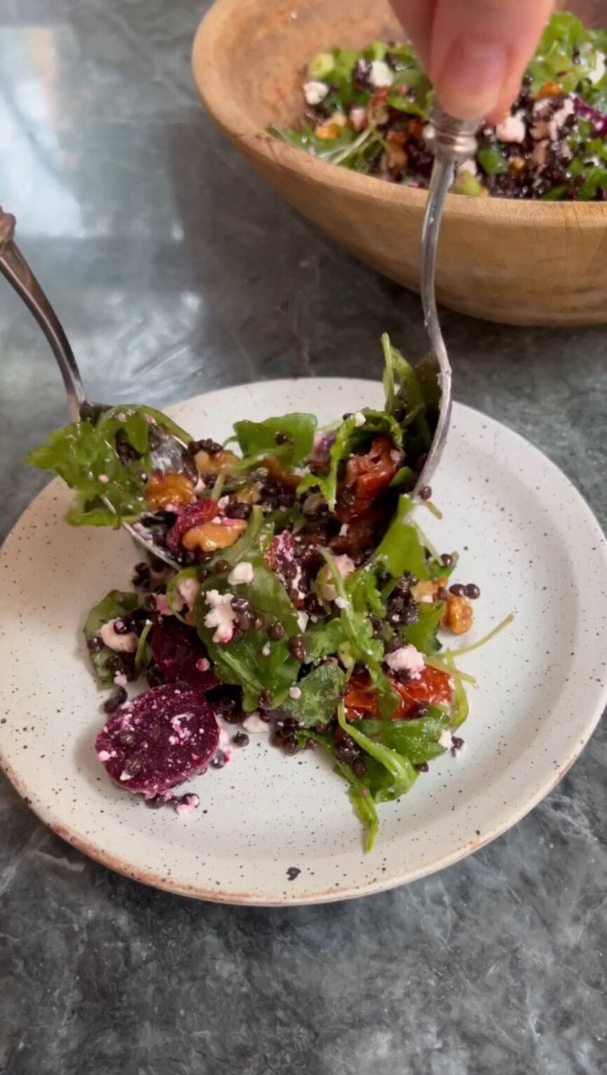 Easy Beetroot Salad with Feta and Rocket - Desert Island Dishes