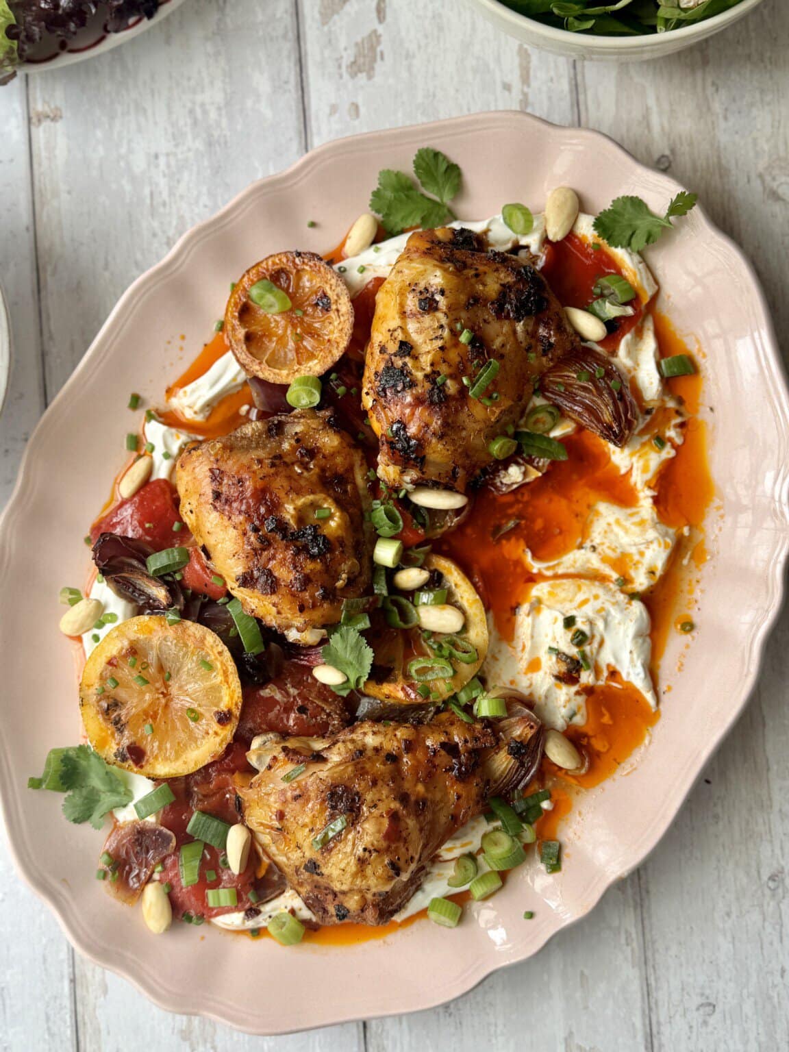 Harissa Chicken with Labneh, Roasted Red Peppers and Red Onion - Desert ...