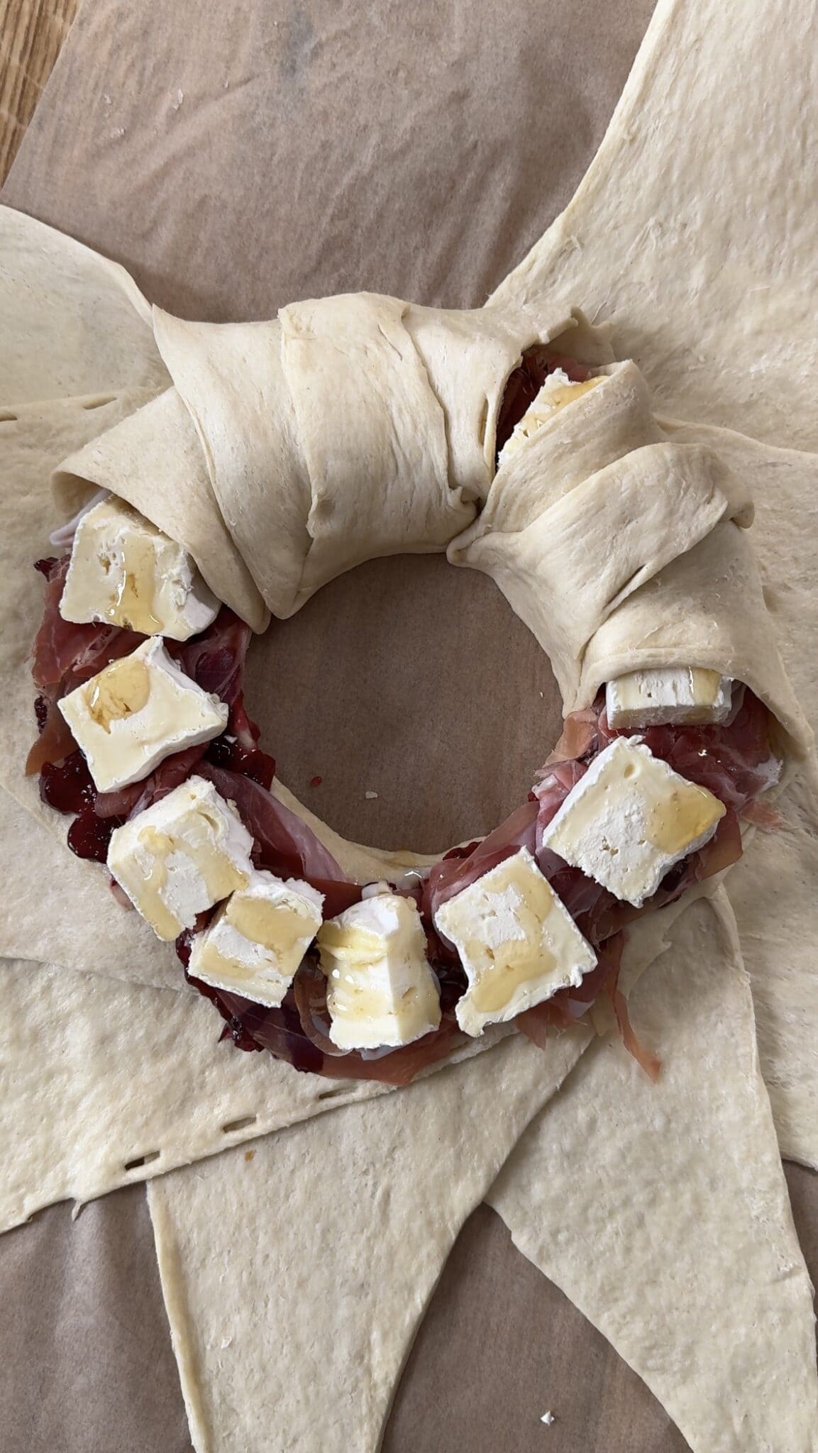 Bacon Brie Crescent Wreath - Desert Island Dishes