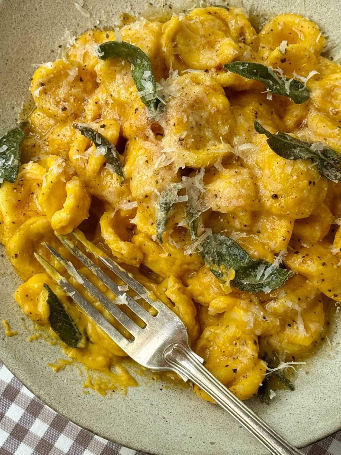 Creamy Butternut Pasta with Crispy Sage - Desert Island Dishes