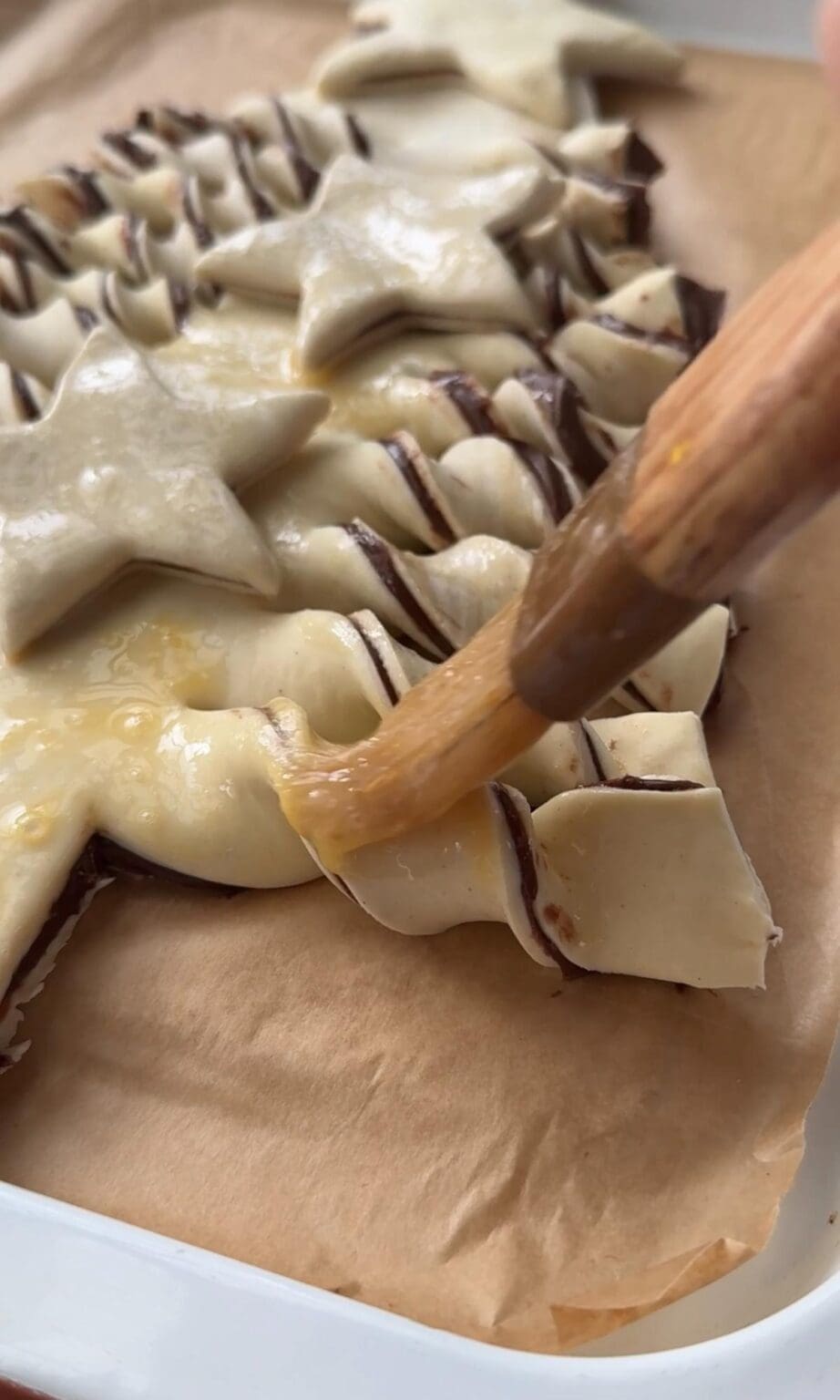 Nutella Puff Pastry Christmas Tree - Desert Island Dishes
