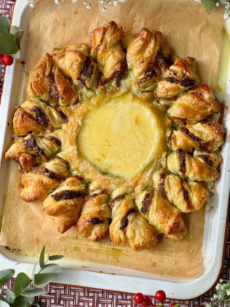 Easy Pesto Tarte Soleil (Puff Pastry Sun) - Desert Island Dishes